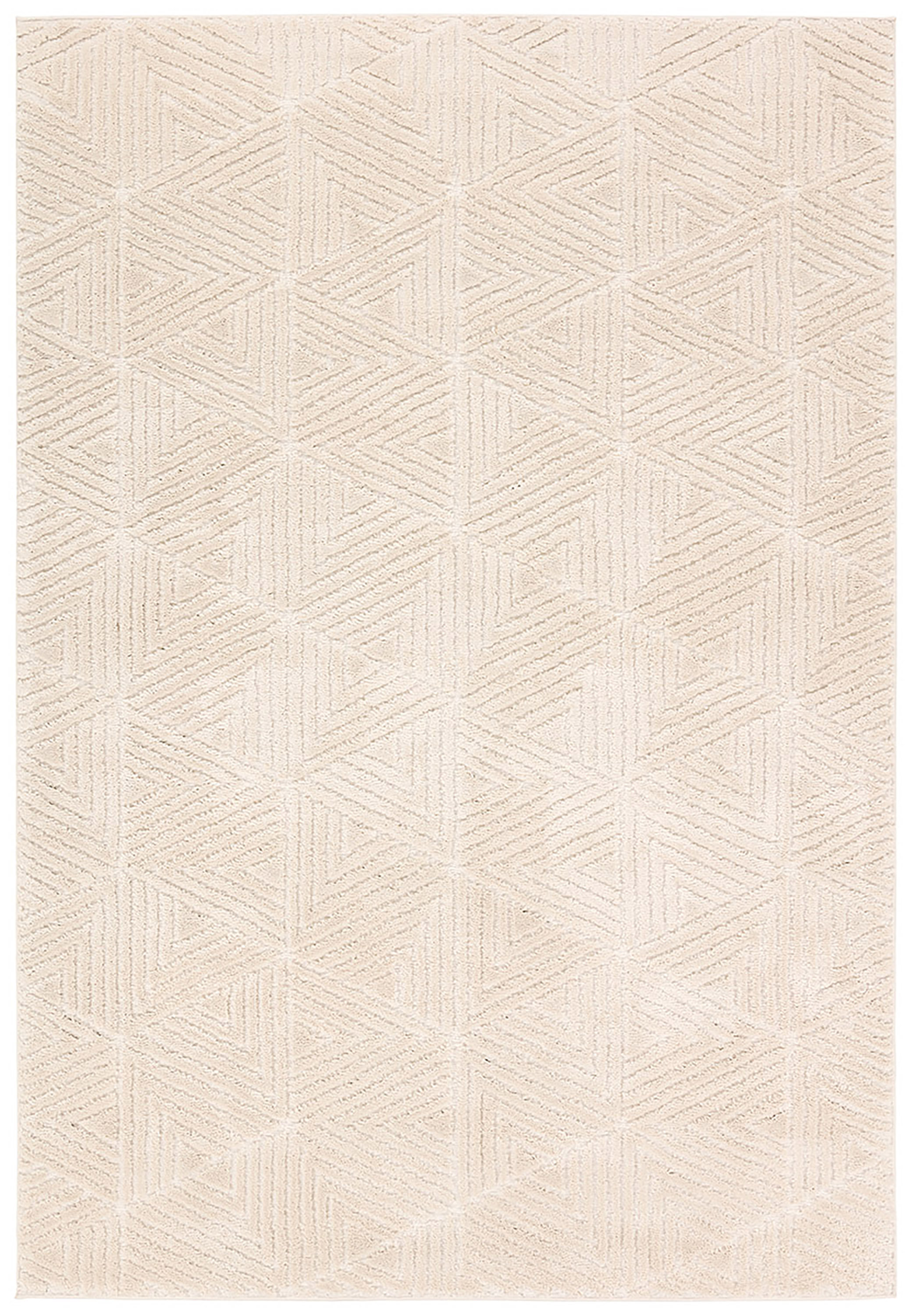 George Oliver Rameel Geometric White/ Area Rug (18" Swatch) | Wayfair